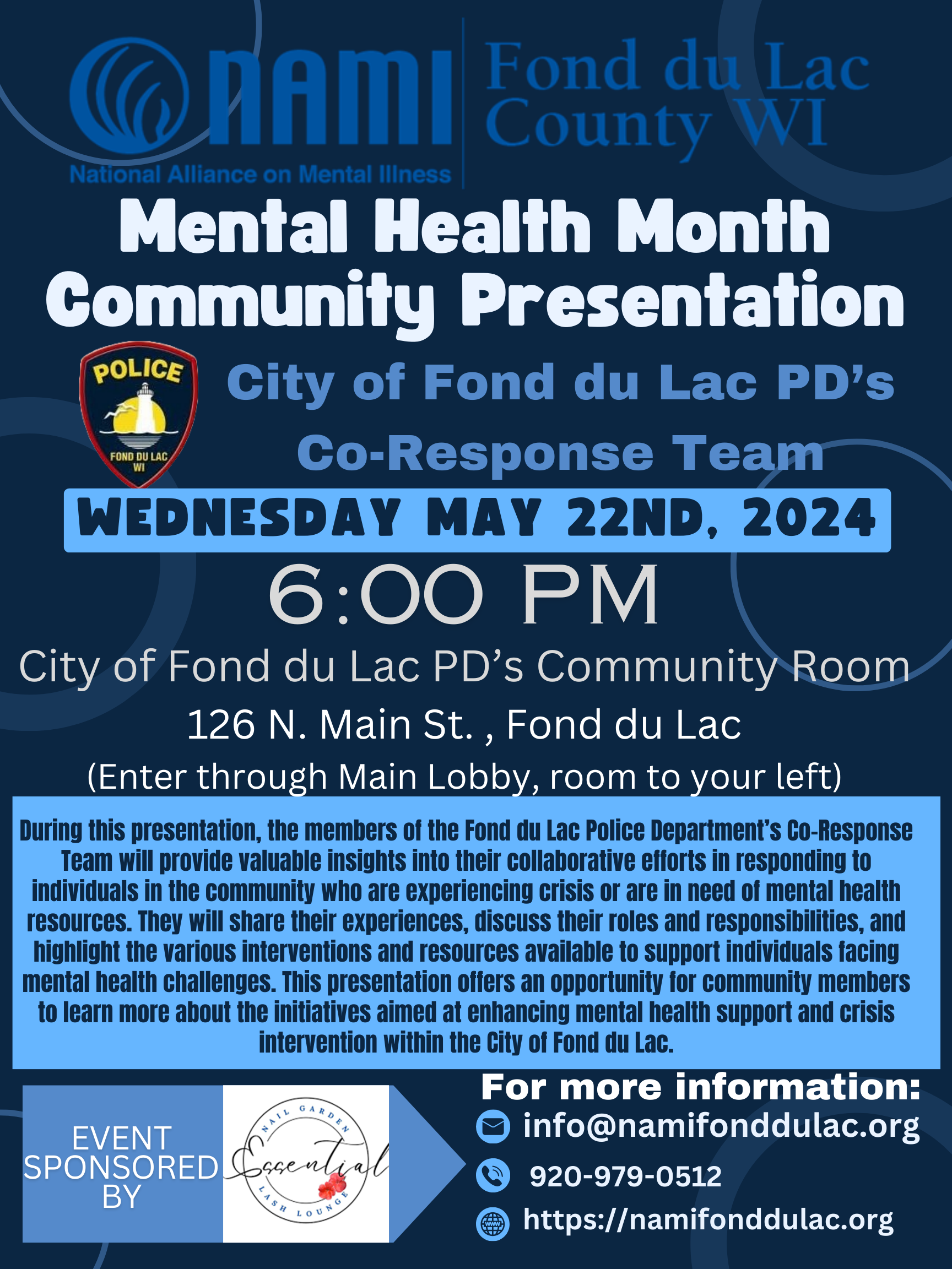 Mental Health Month Co-Response Team Presentation - NAMI Fond du Lac County